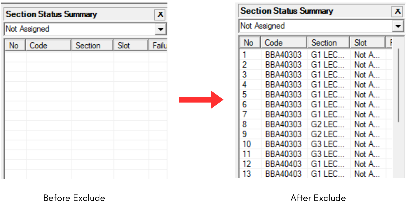 Stage 8: Auto Generate & Manual Allocation: Exclude All Section | TPlus