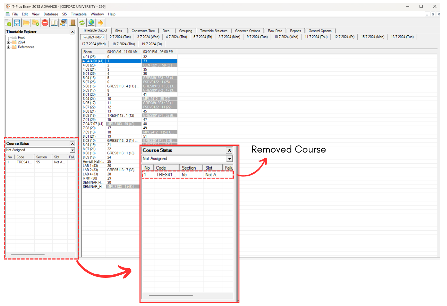 Stage 4: Exam Course Timetable | TPlus