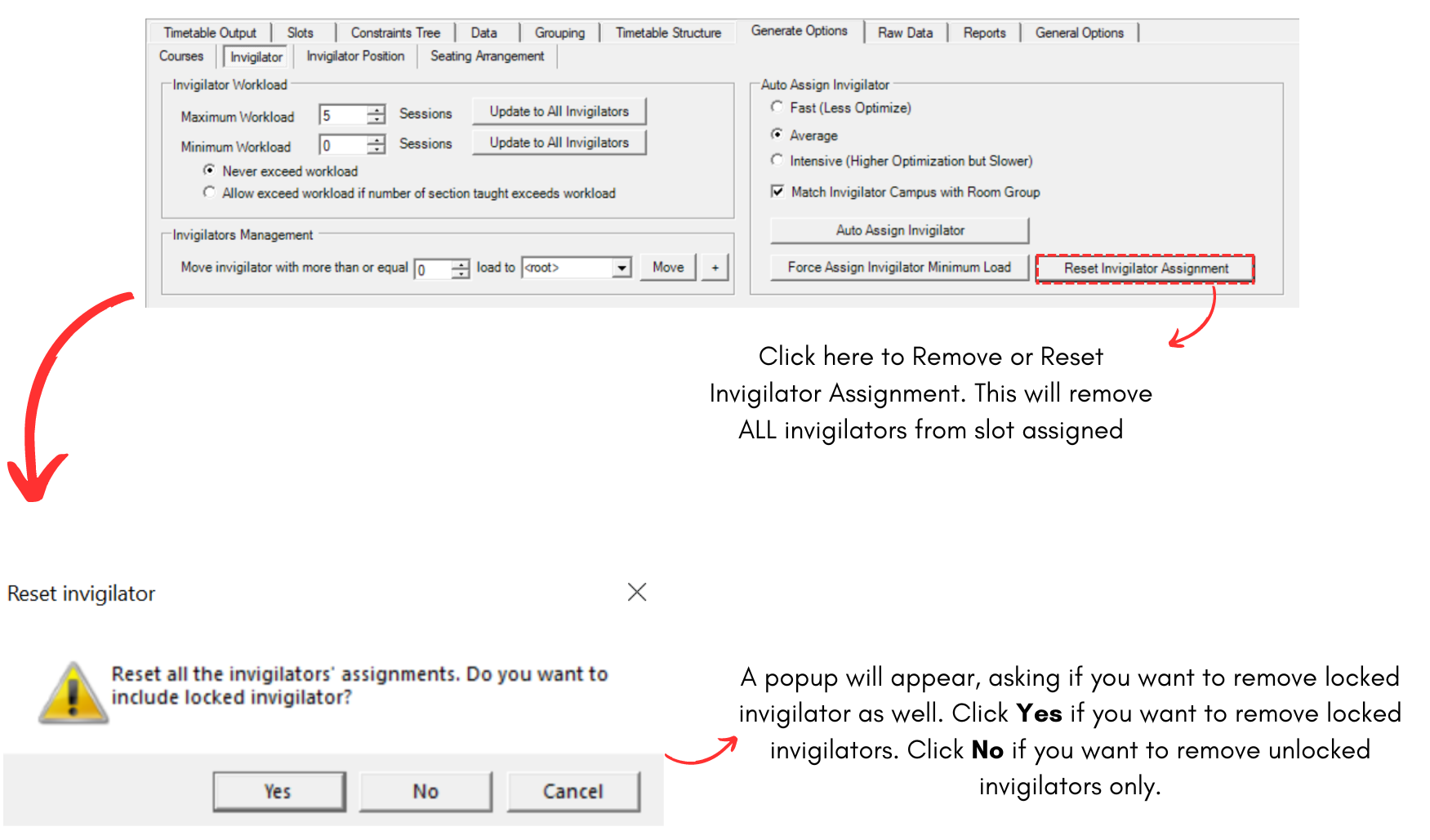 Stage 5: Invigilators: Remove Invigilator from Slot | TPlus